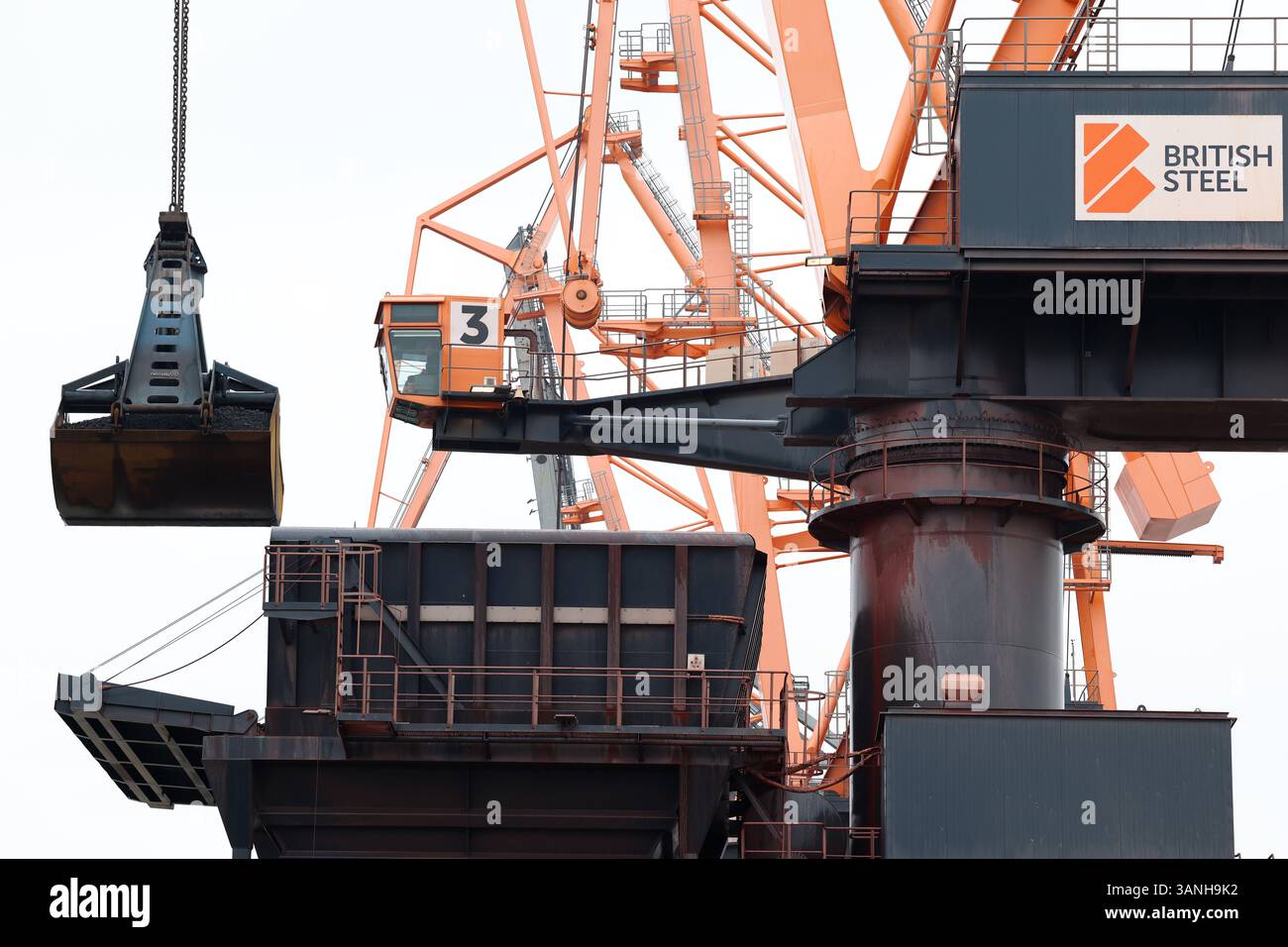 Coking coal is unloaded at Immingham Port in Lincolnshire, destined for ...