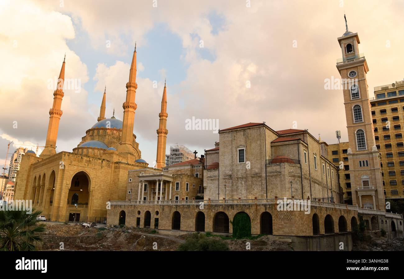 Mosque and Church, Downtown, Beirut, Lebanon Stock Photo - Alamy