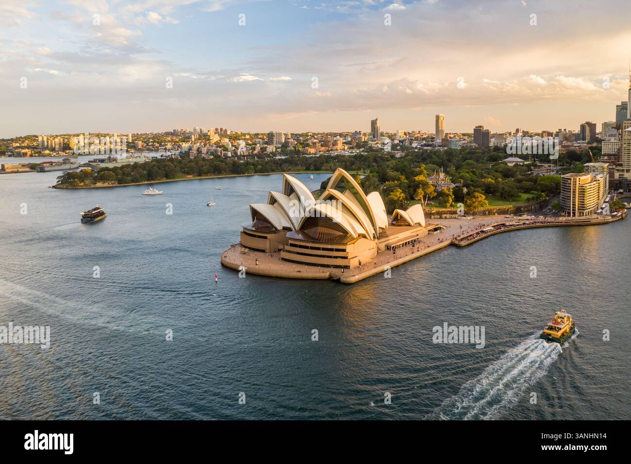 Aerial view of Sydney Opera House, a famous Australian landmark and ...