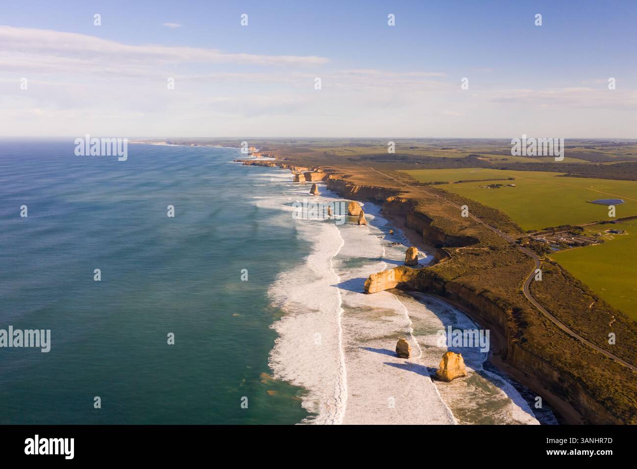 Aerial view of The Twelve Apostles, Princetown, Victoria, Australia ...
