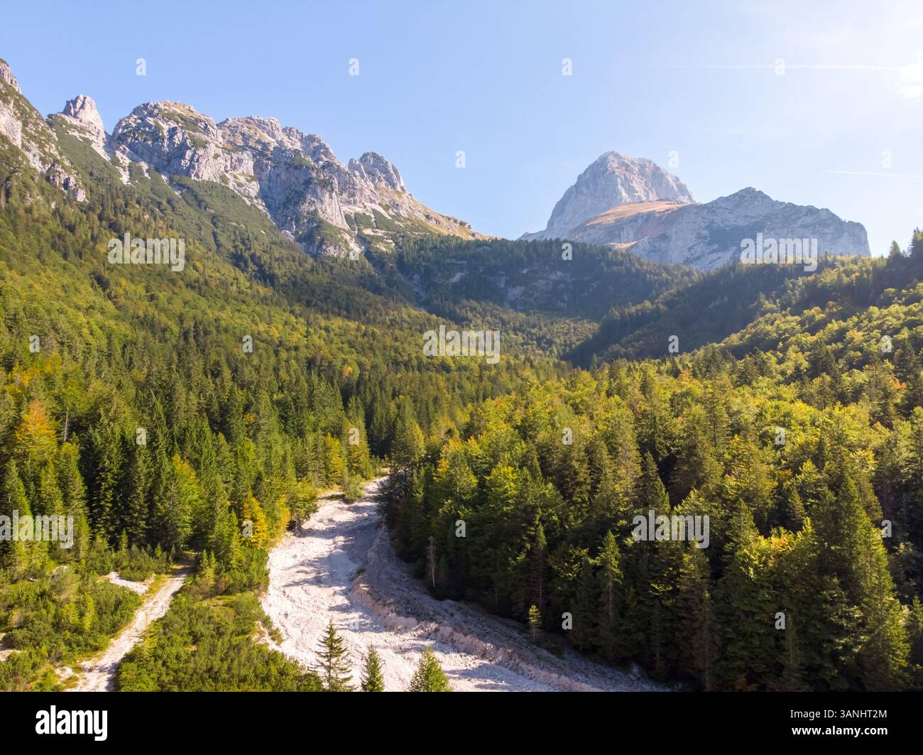 Aerial view of Mangart valley in Slovenia Stock Photo - Alamy