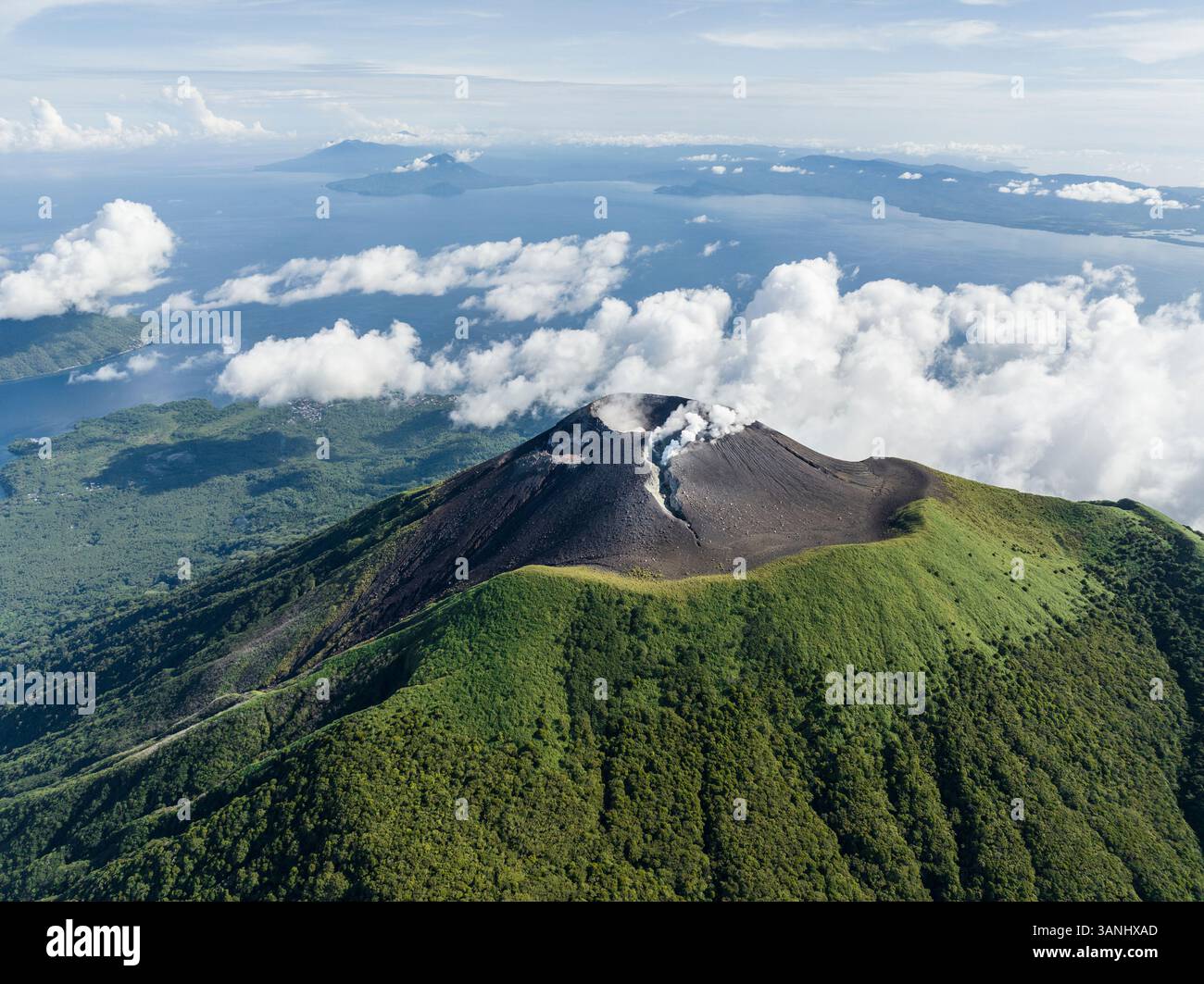Aerial view of Gamalama Volcano on Ternate, Indonesia Stock Photo - Alamy