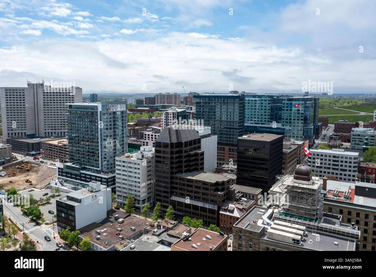 Aerial view of downtown halifax skyline with modern buildings and urban landscape, halifax ...