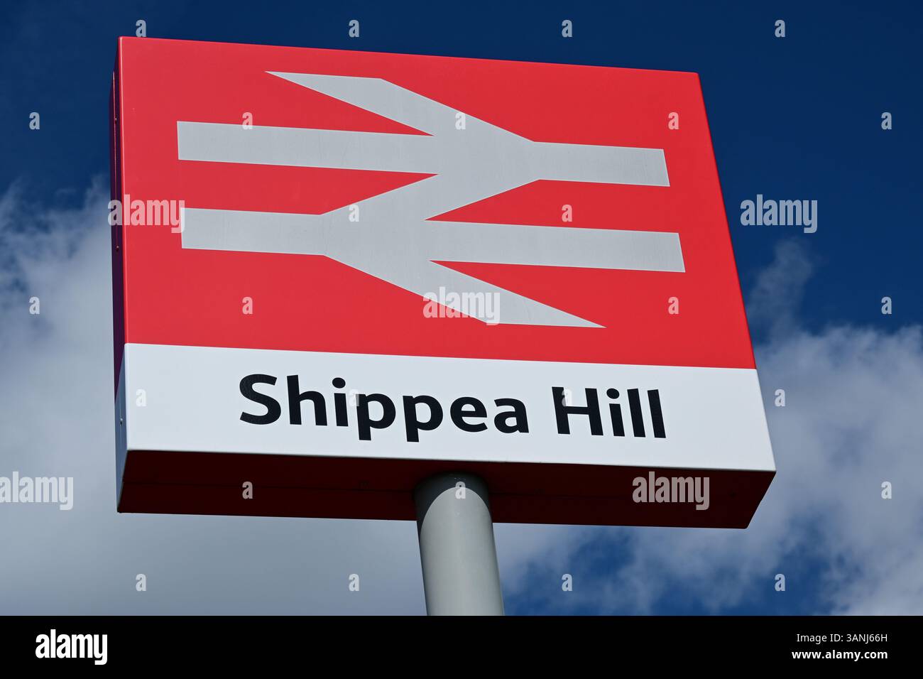 Shippea Hill railway station sign, Cambridgeshire, England, UK Stock ...