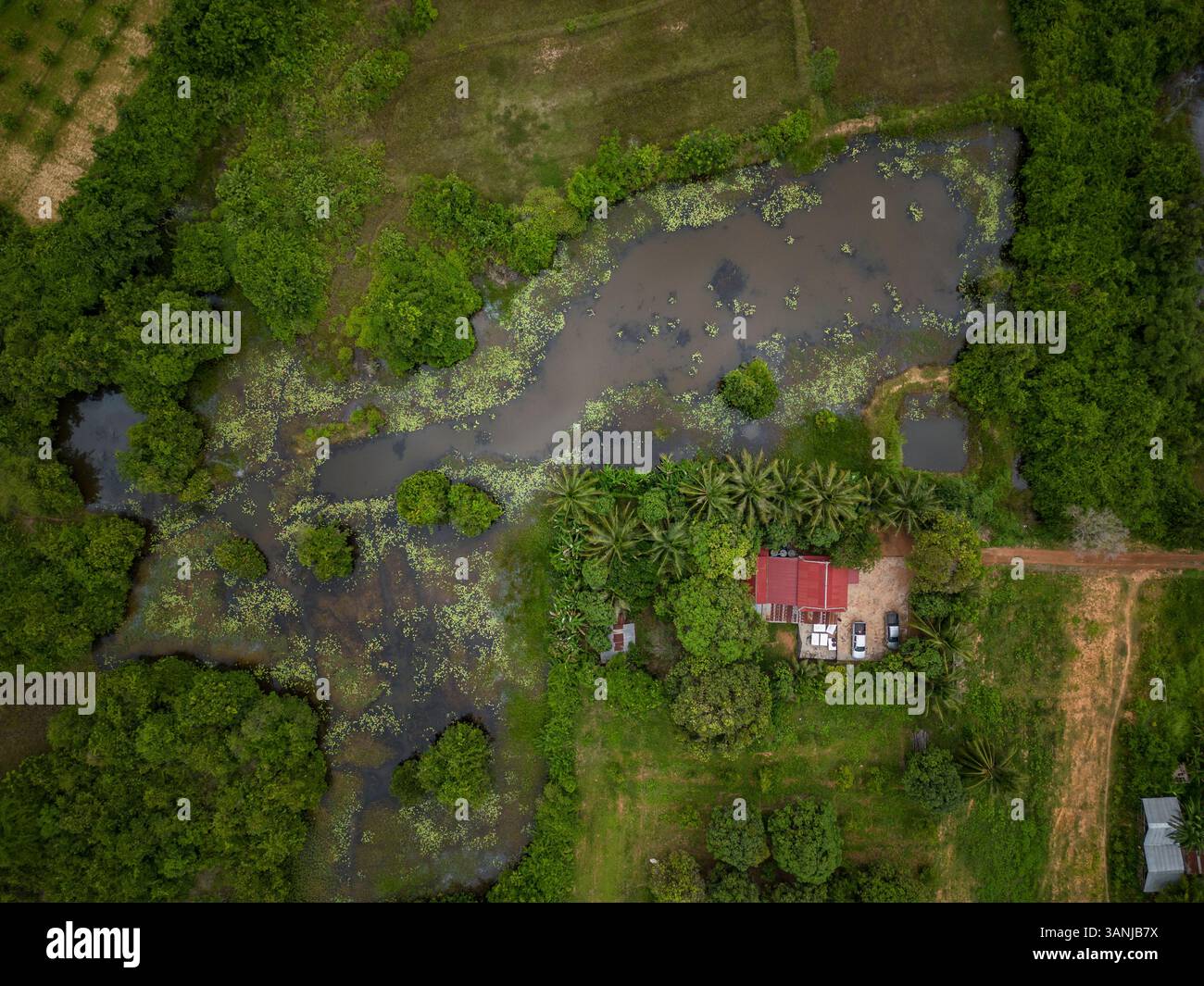 Aerial view of countryside, Kampot province, Cambodia Stock Photo - Alamy