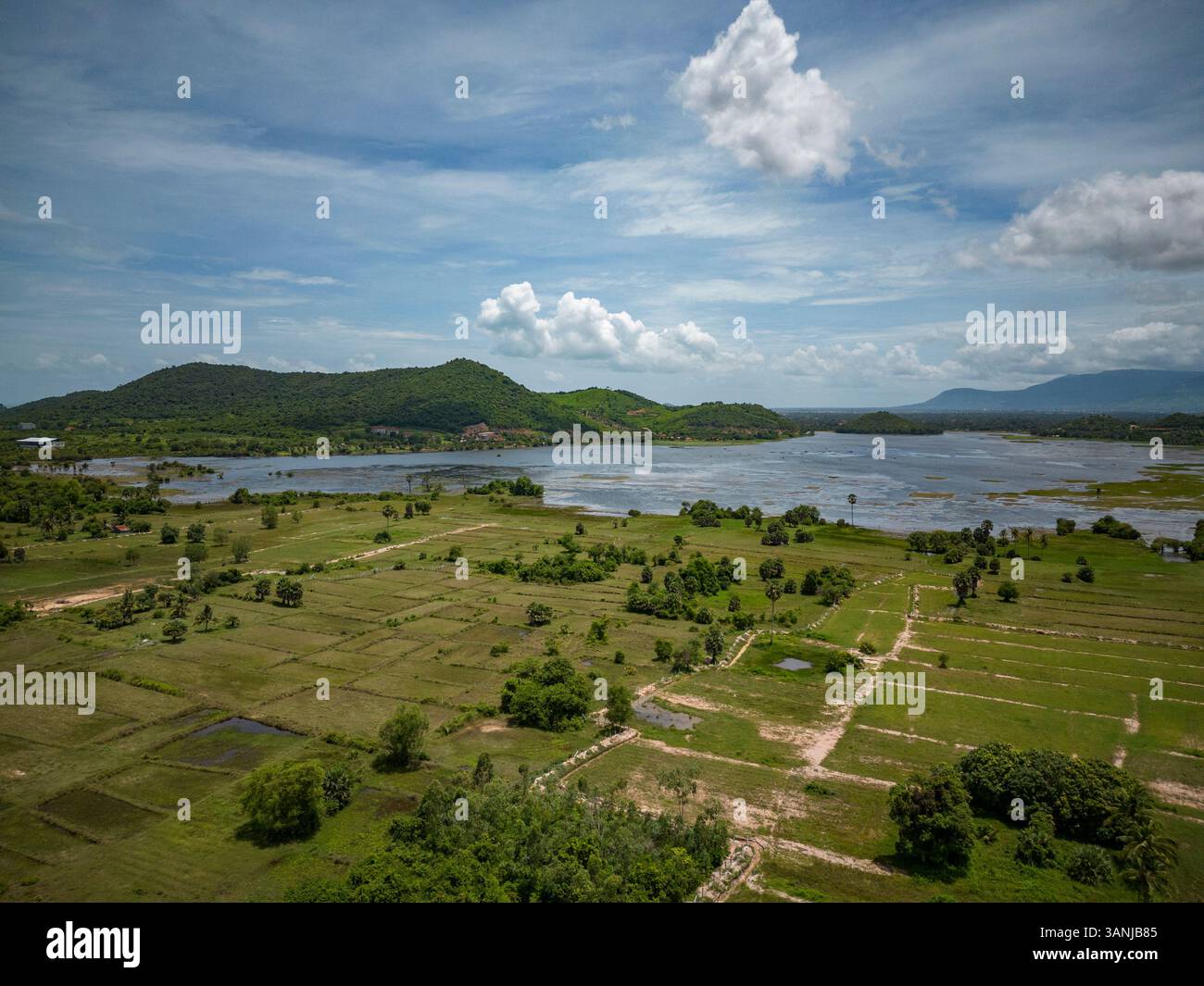 Aerial view of the secret lake, Kampot province, Cambodia Stock Photo ...
