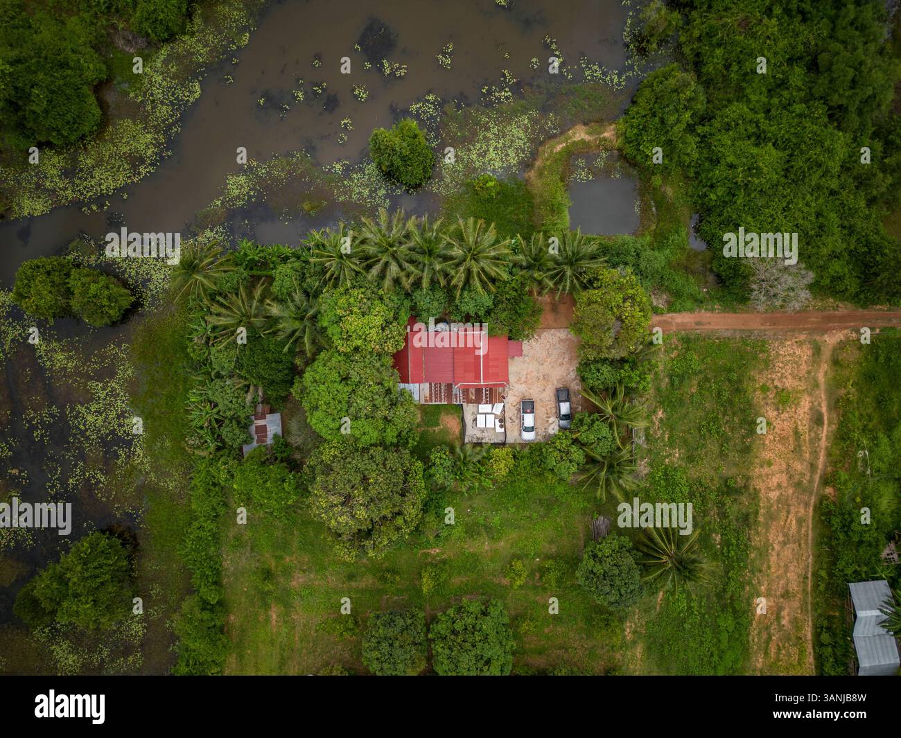 Aerial view of countryside, Kampot province, Cambodia Stock Photo - Alamy