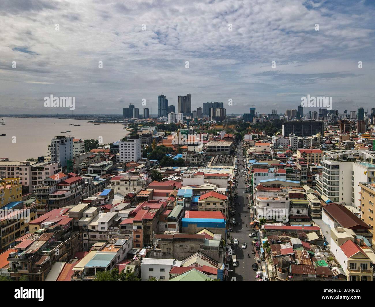 Aerial view of Phnom Penh skyline, Cambodia Stock Photo - Alamy