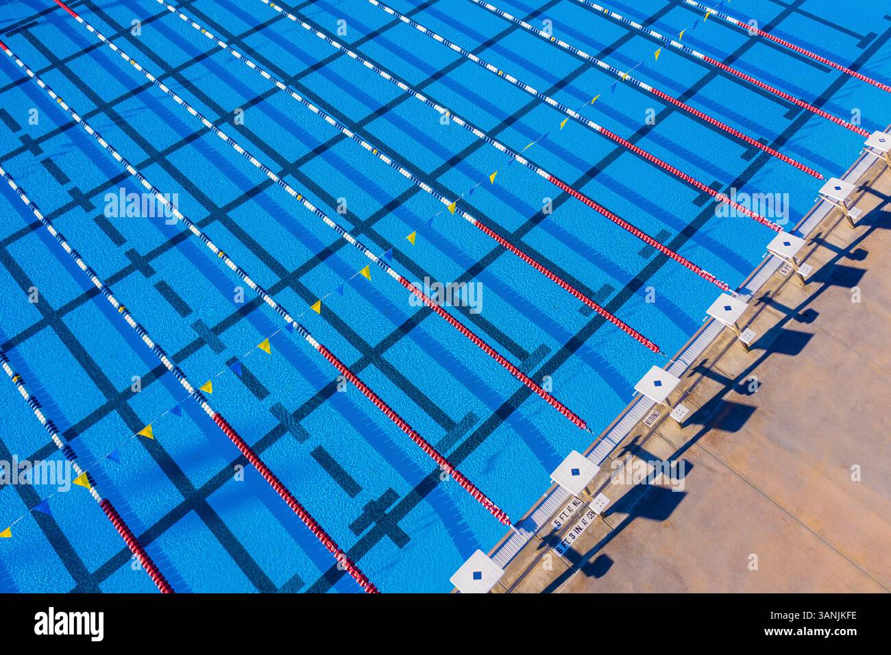 Aerial view of an olympic swimming pool at North County Aquatic Center ...