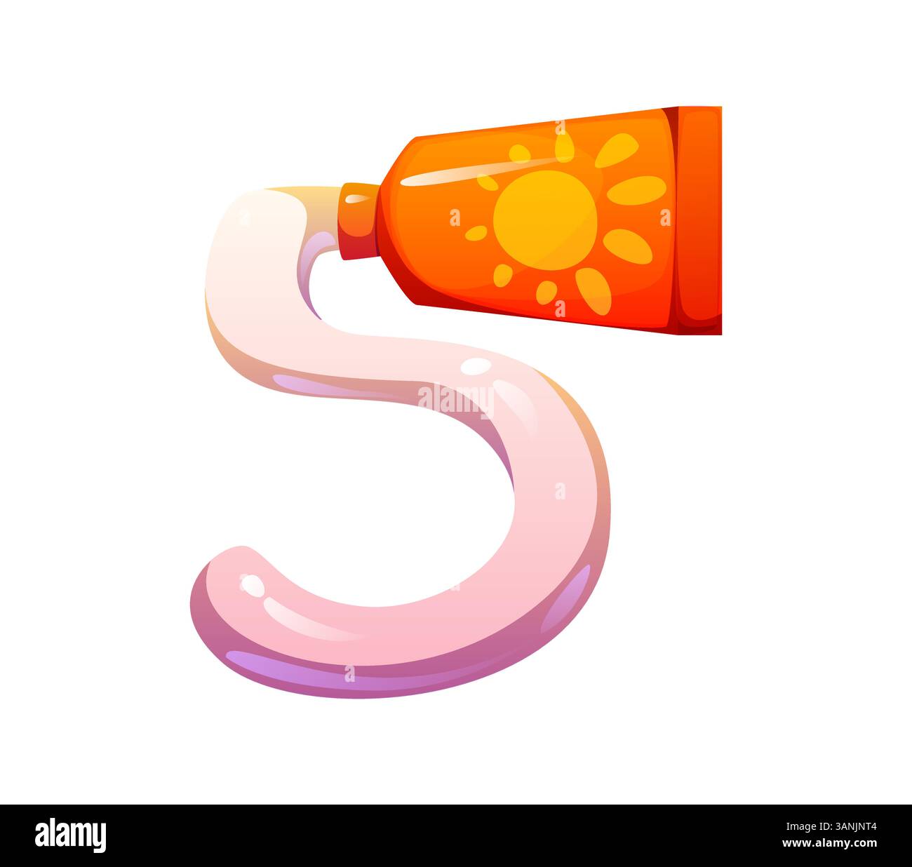 Summer vacation party cartoon font sunscreen cream digit 5 five. Resort ...
