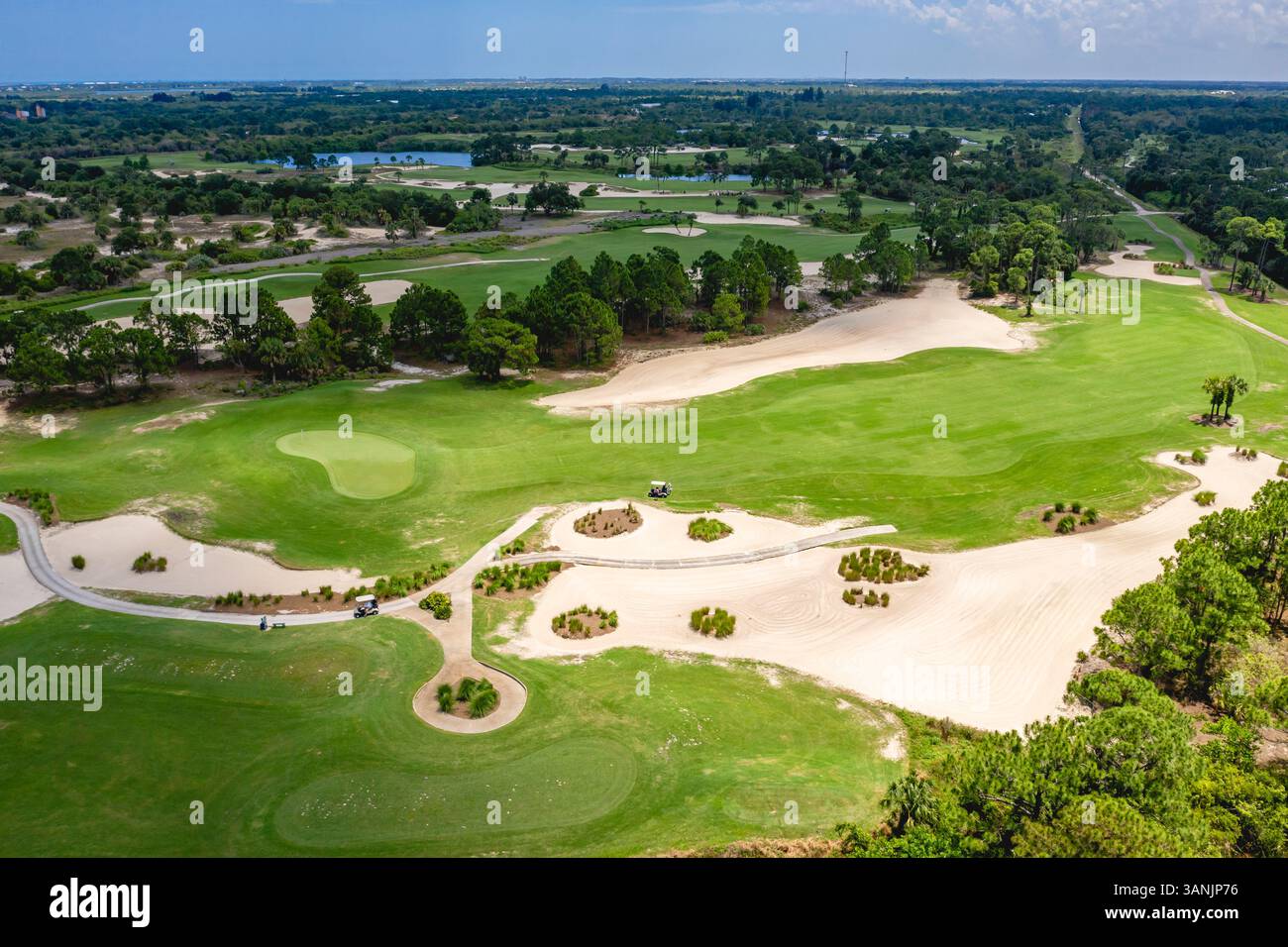 Aerial view of Sandridge Golf Club in Vero Beach, Florida, United ...