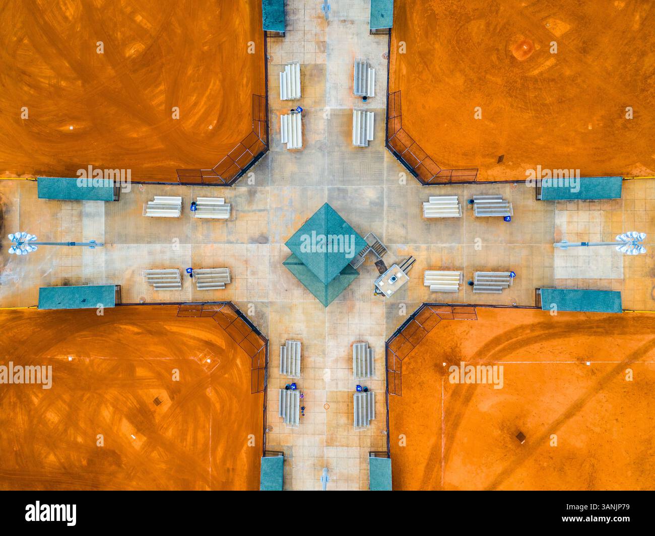 Aerial view of four baseball fields, Sebastian, Florida, United States ...