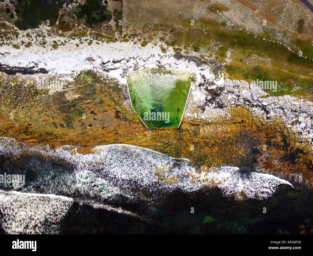 Aerial view of the Infinity Pool, a natural rock pool along the ...