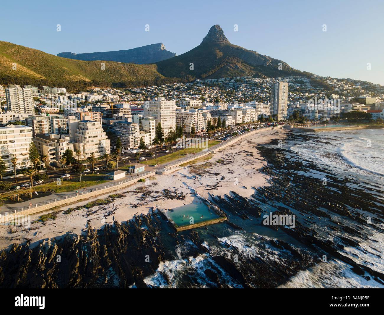 Aerial view of Milton tidal pool a popular swimming spot on the Sea ...