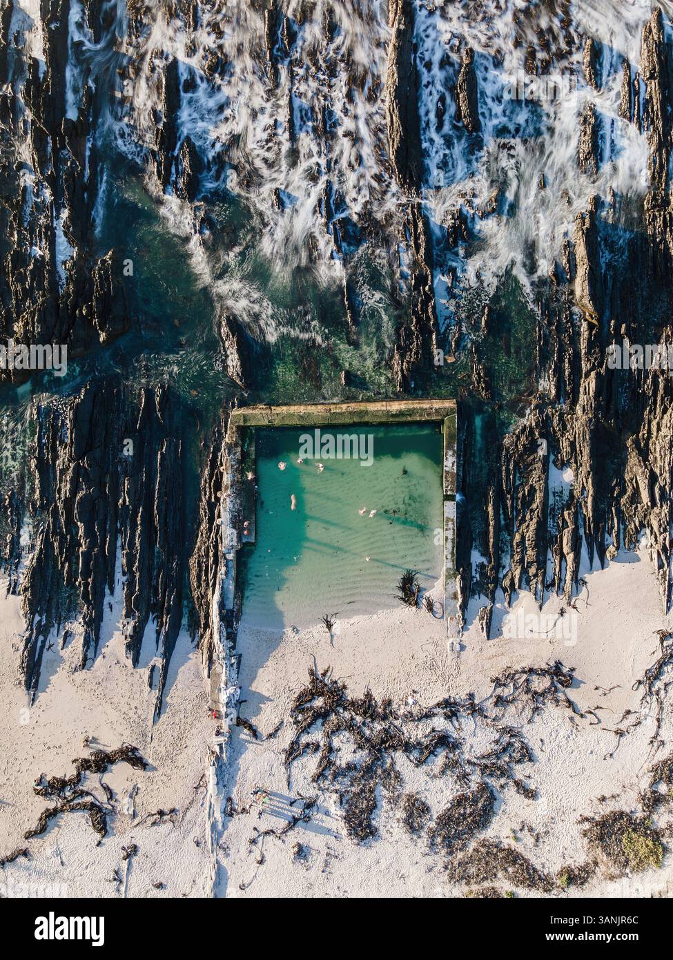 Aerial view of Milton tidal pool a popular swimming spot on the Sea ...