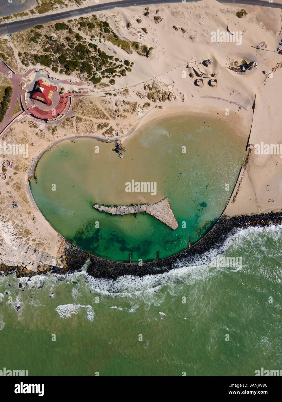Aerial view of Monwabisi tidal pool Khayelitsha popular destination of ...