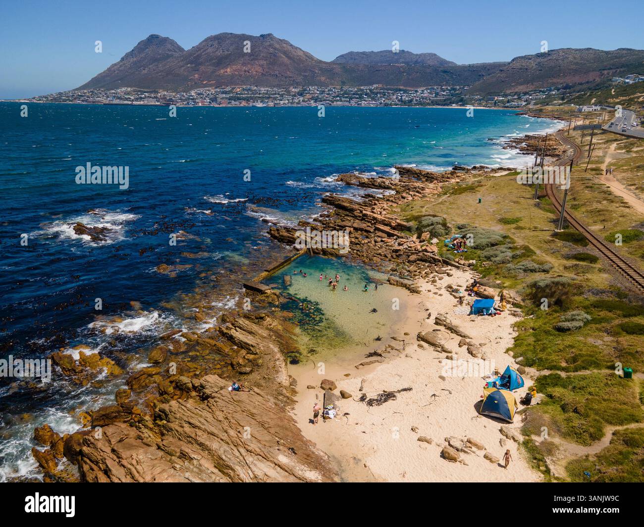 Aerial view of Shelley Point Tidal Pool popular destination of swimmers ...
