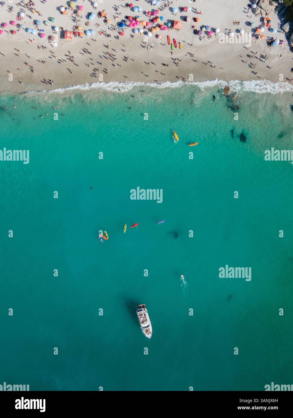 Aerial view of Clifton 4th pristine beach with white sand and blue ...