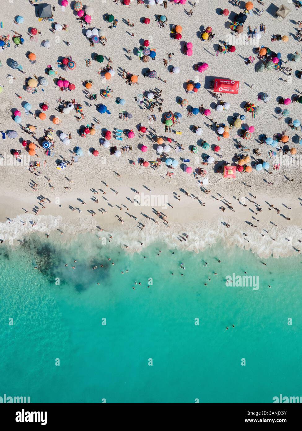 Aerial view of Clifton 4th pristine beach with white sand and blue ...