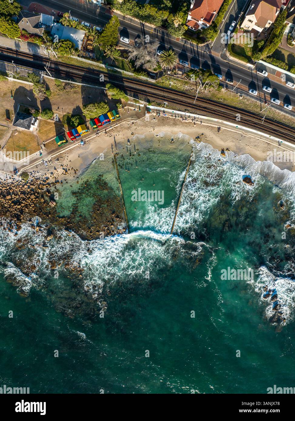Aerial view of St James tidal pool, Cape Town, South Africa Stock Photo ...
