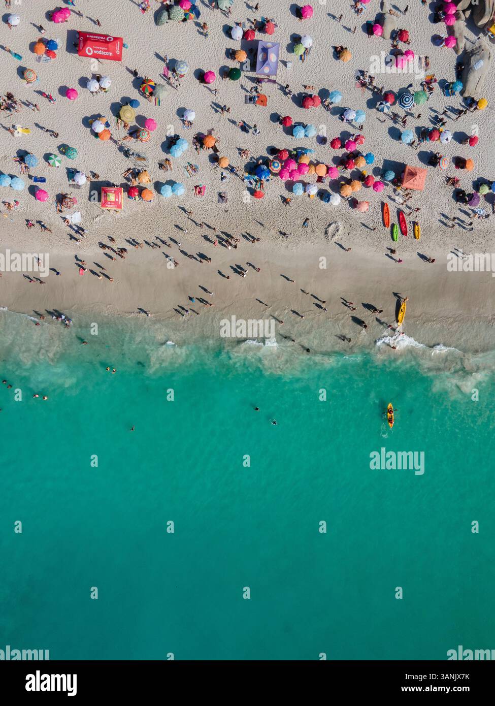 Aerial view of Clifton 4th pristine beach with white sand and blue ...