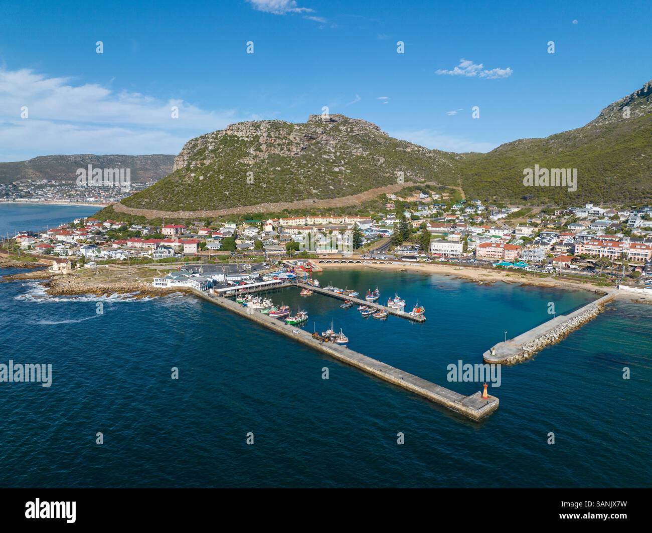 Aerial view of Kalk Bay harbour, Cape Town, South Africa Stock Photo ...