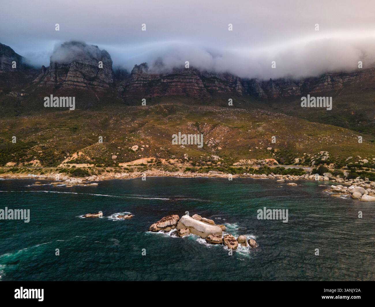 Aerial view of Twelve Apostles low cloud at sunset, Cape Town, South Africa Stock Photo - Alamy
