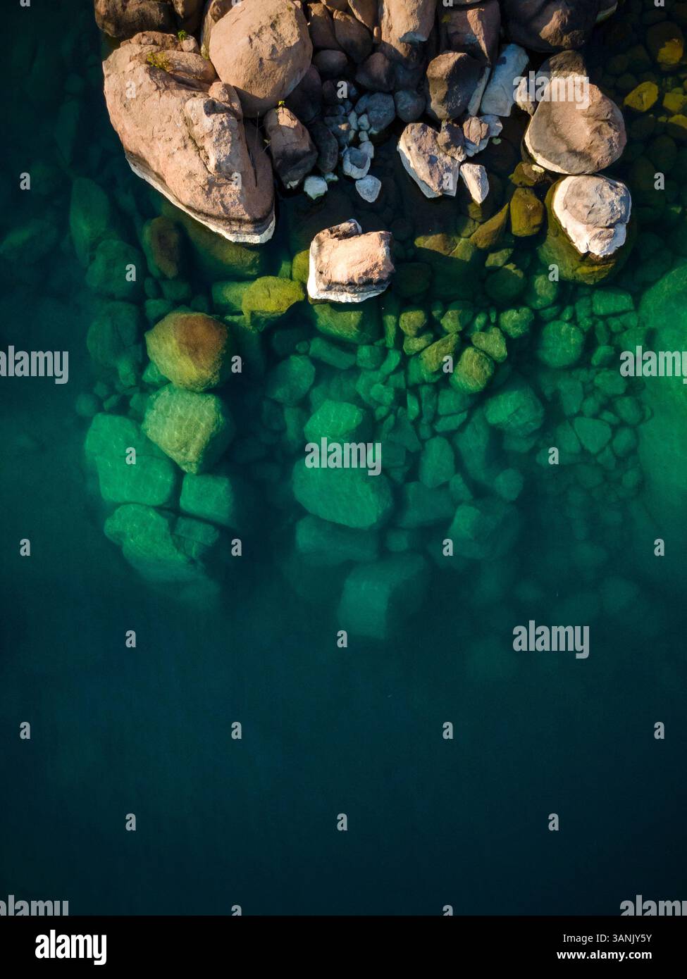 Aerial view of Mumbo Island Lake Malawi National Park, Salima, Malawi ...