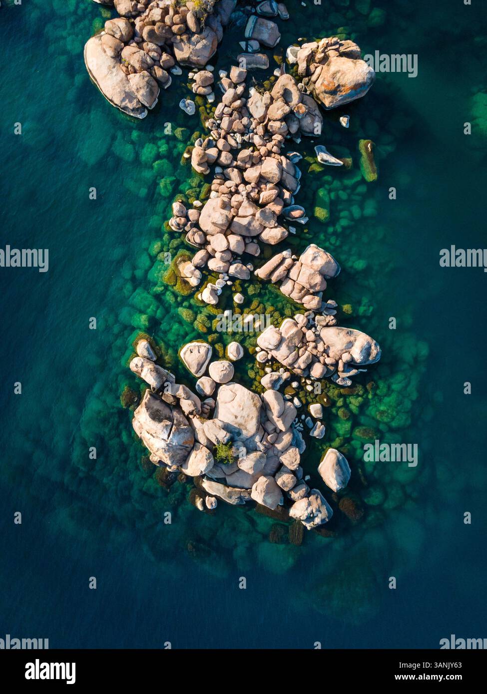 Aerial view of Mumbo Island Lake Malawi National Park, Salima, Malawi ...
