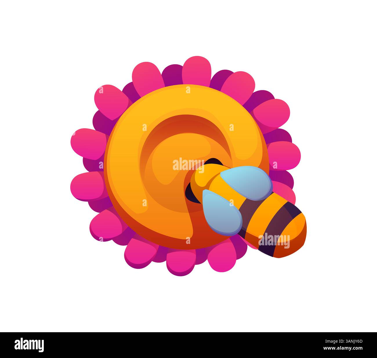 Honey font, bee and flower letter Q. Apiary farming kids ABC element ...