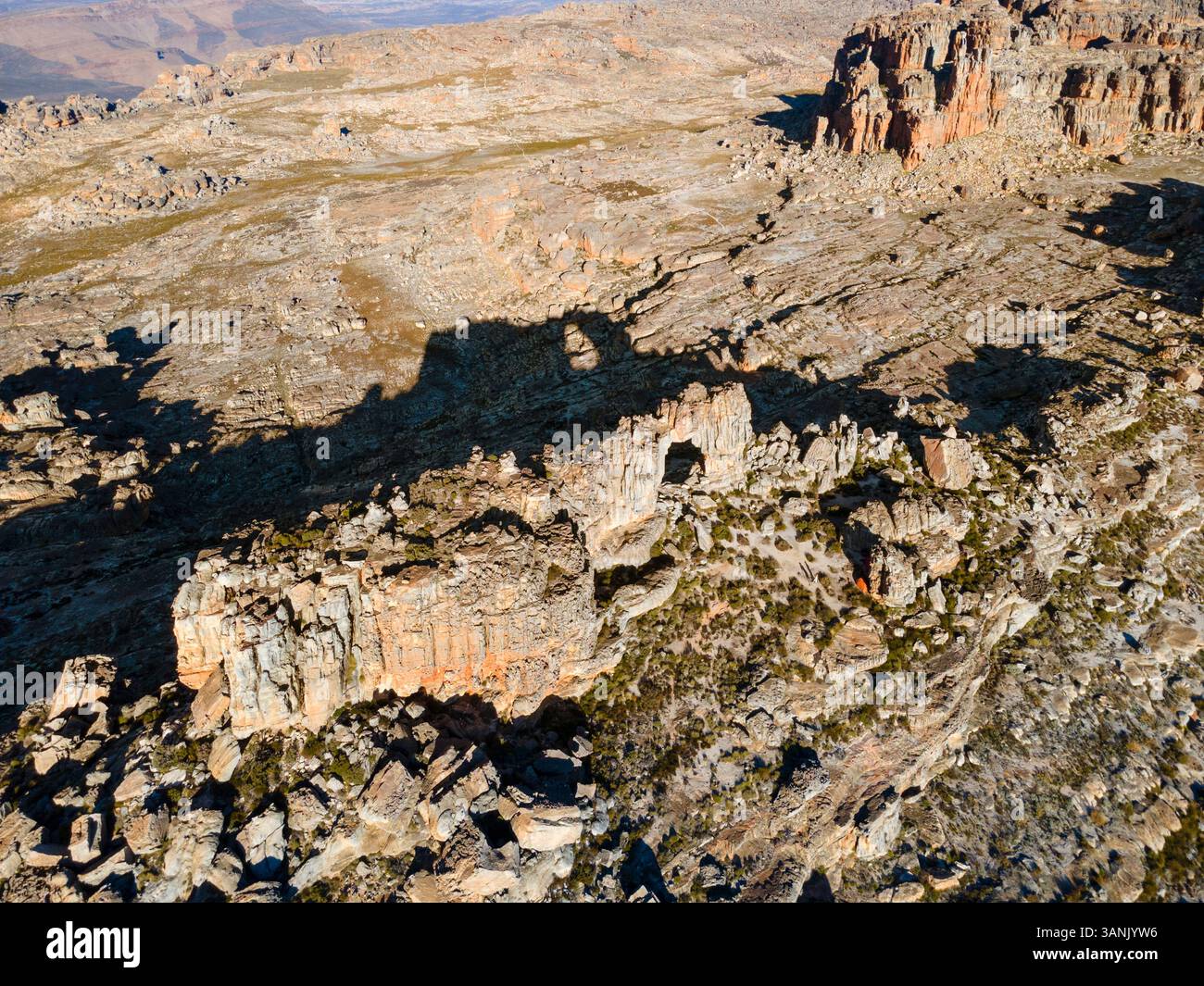 Aerial view of Wolfberg Arch hiking trail in Cederberg, Western Cape ...