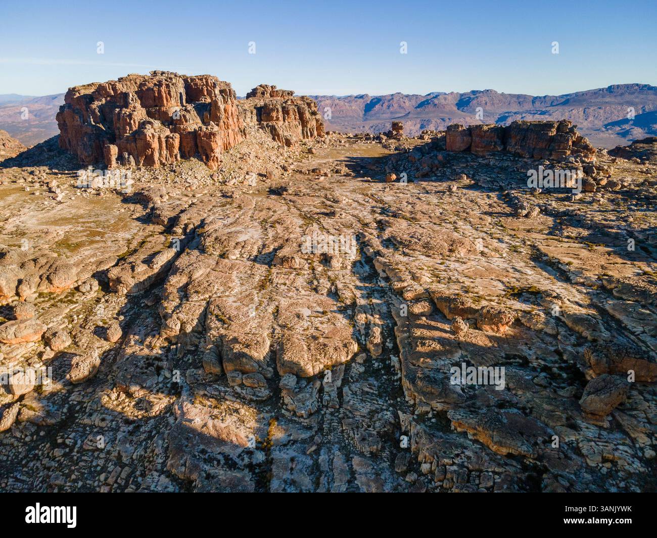 Aerial view of Wolfberg Arch hiking trail in Cederberg, Western Cape ...