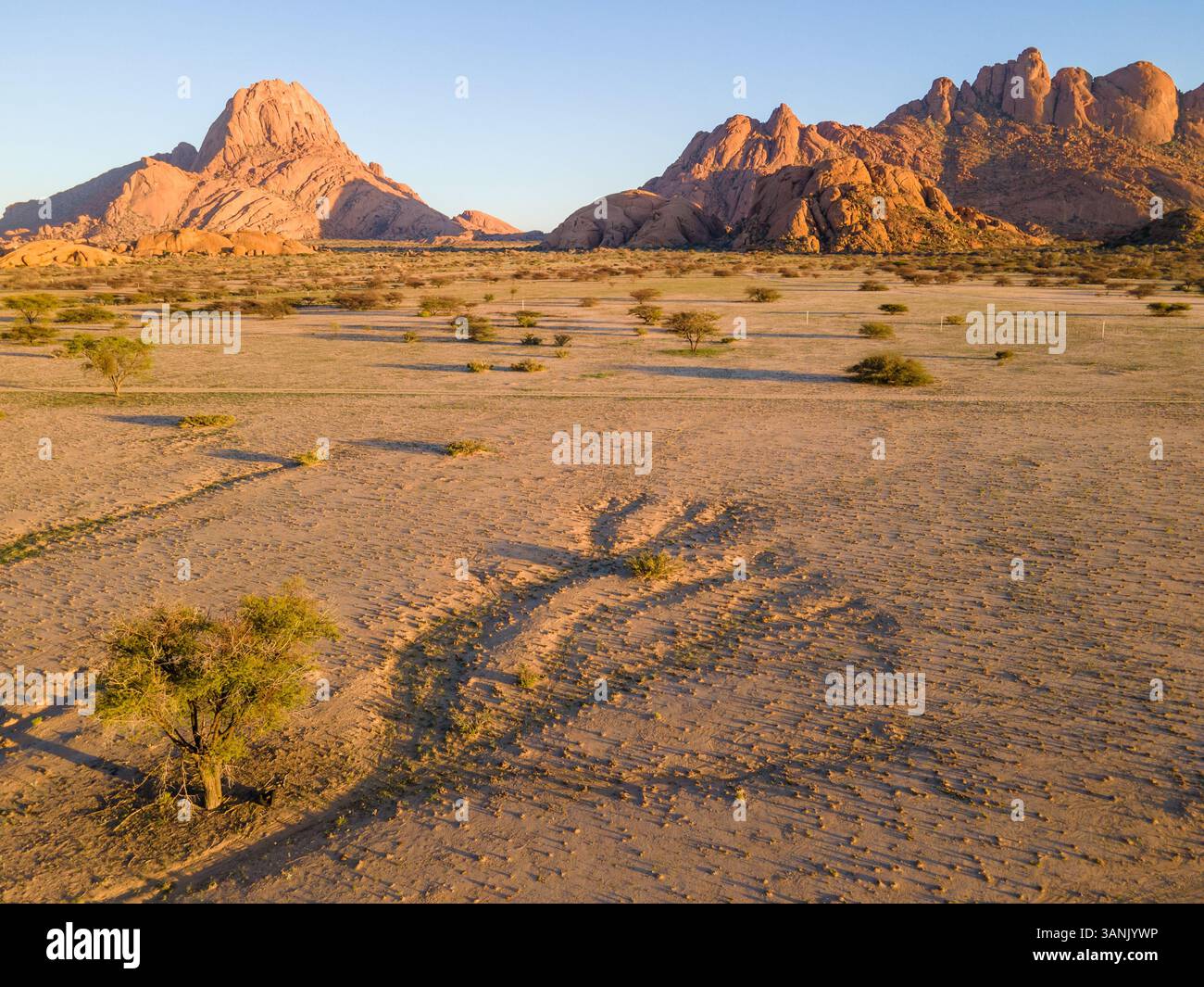 Aerial view of Spitzkoppe mountain range landscape, Damaraland, Namibia ...
