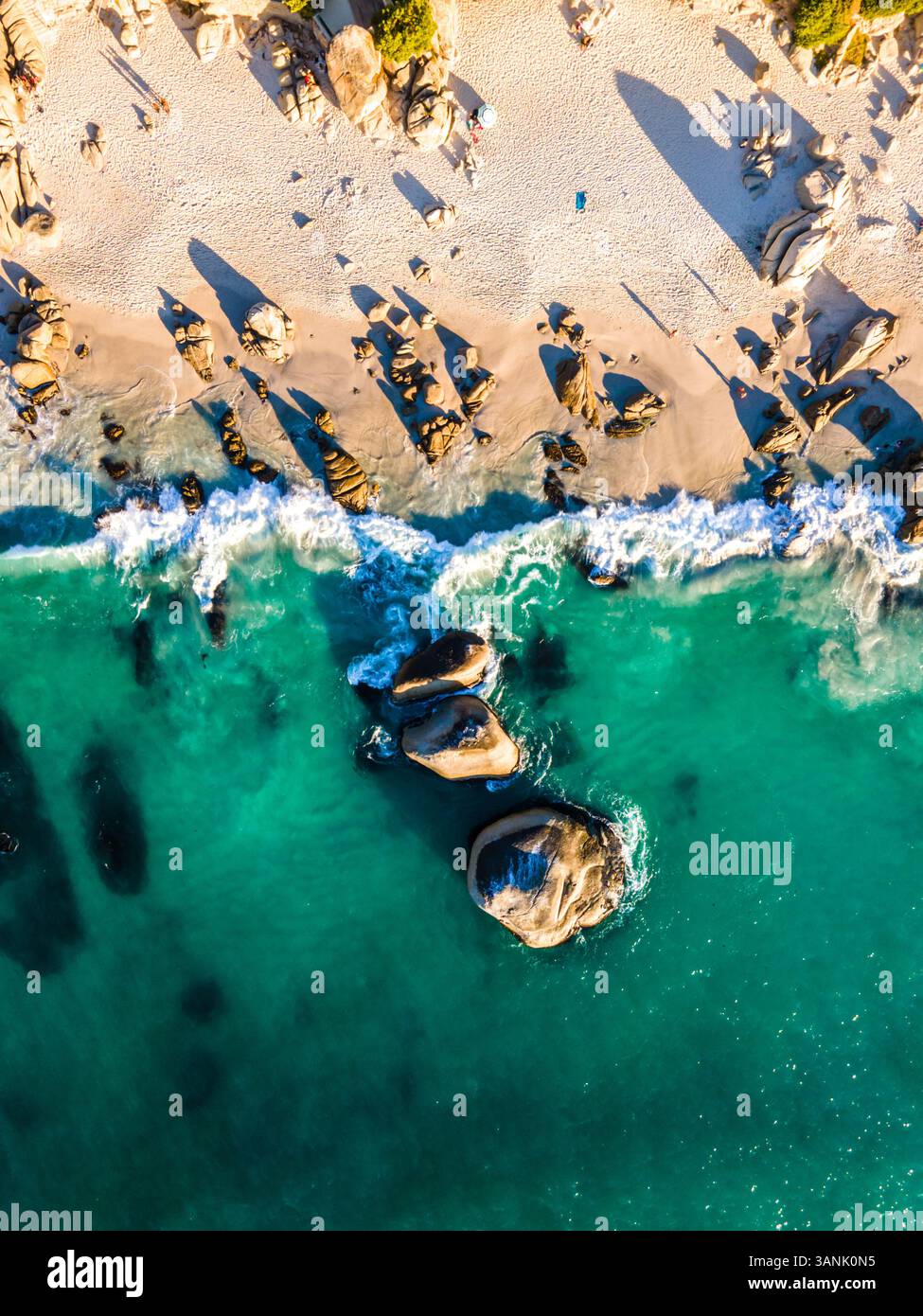 Aerial view of swimmers at Clifton 4th beach Blue Flag, Cape Town ...