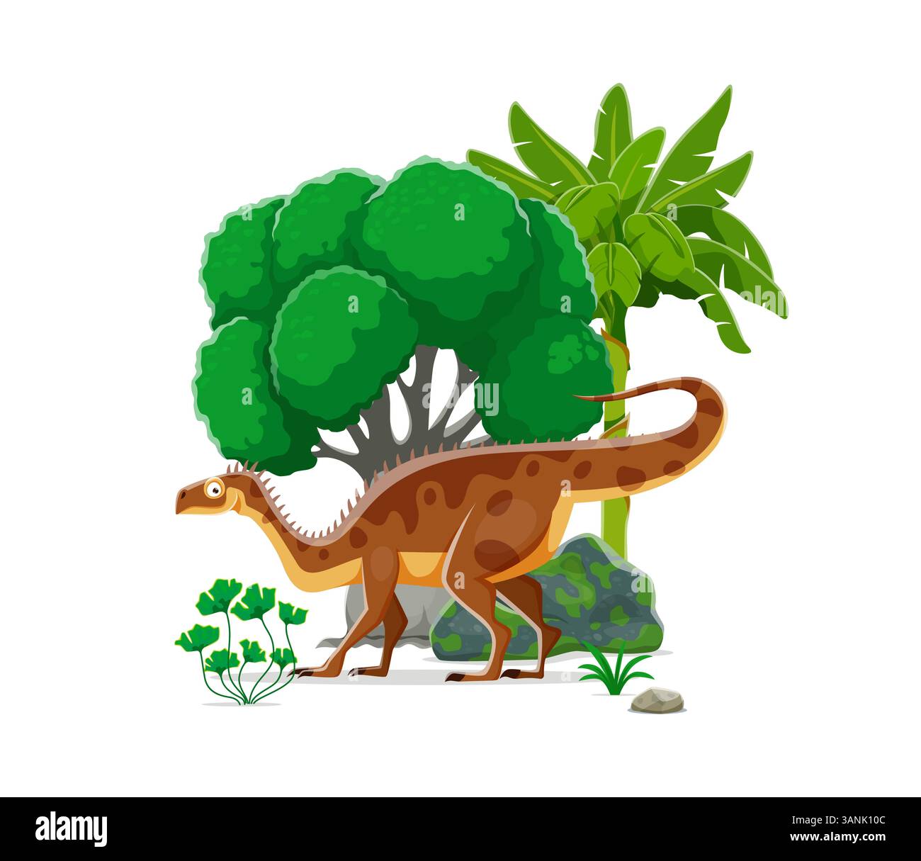 Plateosaurus prehistoric dinosaur character in its natural habitat ...