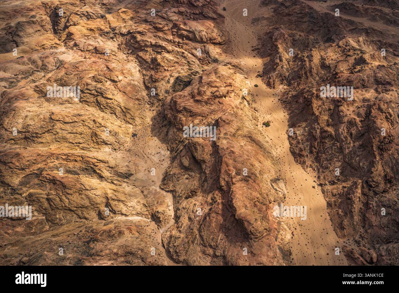 Aerial view of Namibian Desert Moon Landscape near Swakomund, Namibia ...