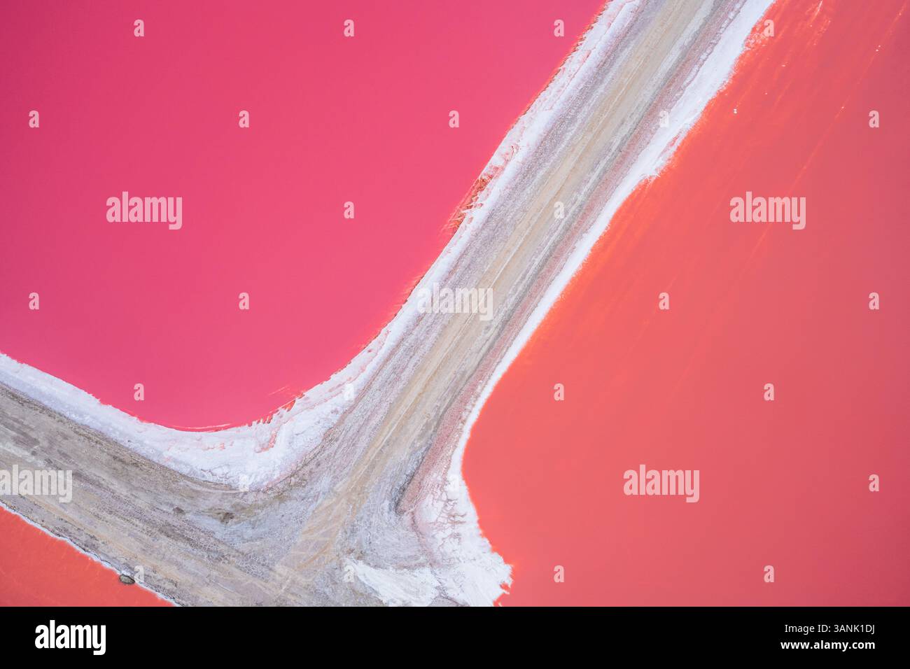 Aerial view of Swakopmund salt pan orange fields, Namibia Stock Photo ...