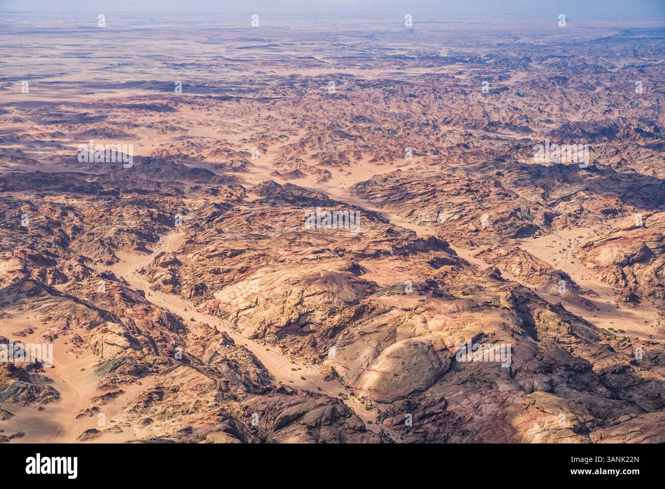 Aerial view of Namibian Desert Moon Landscape near Swakomund, Namibia ...