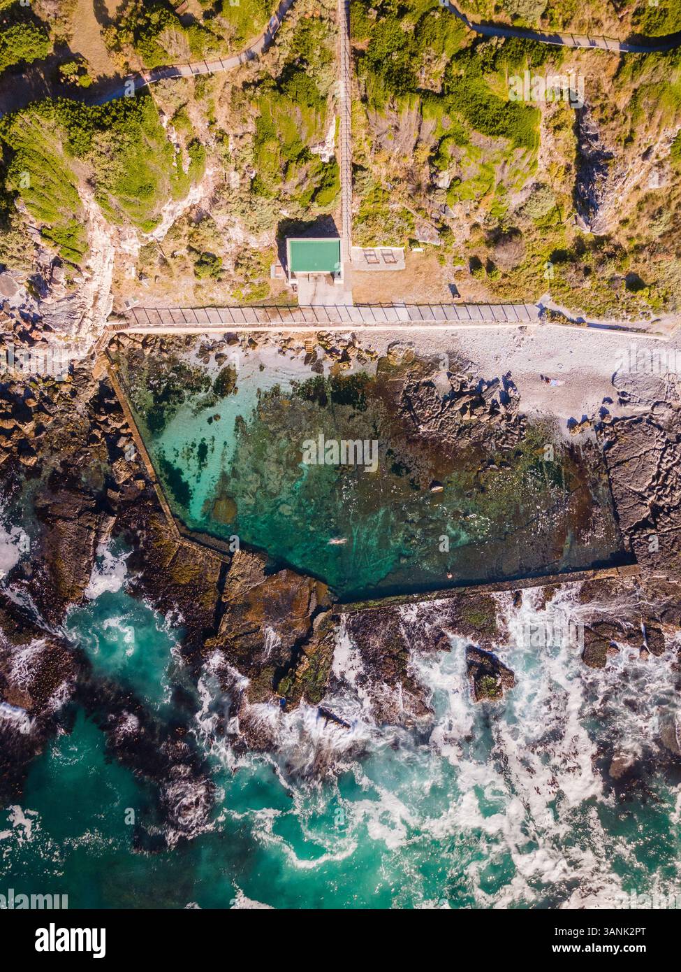 Aerial view of Hermanus tidal pool, Hermanus, South Africa Stock Photo ...