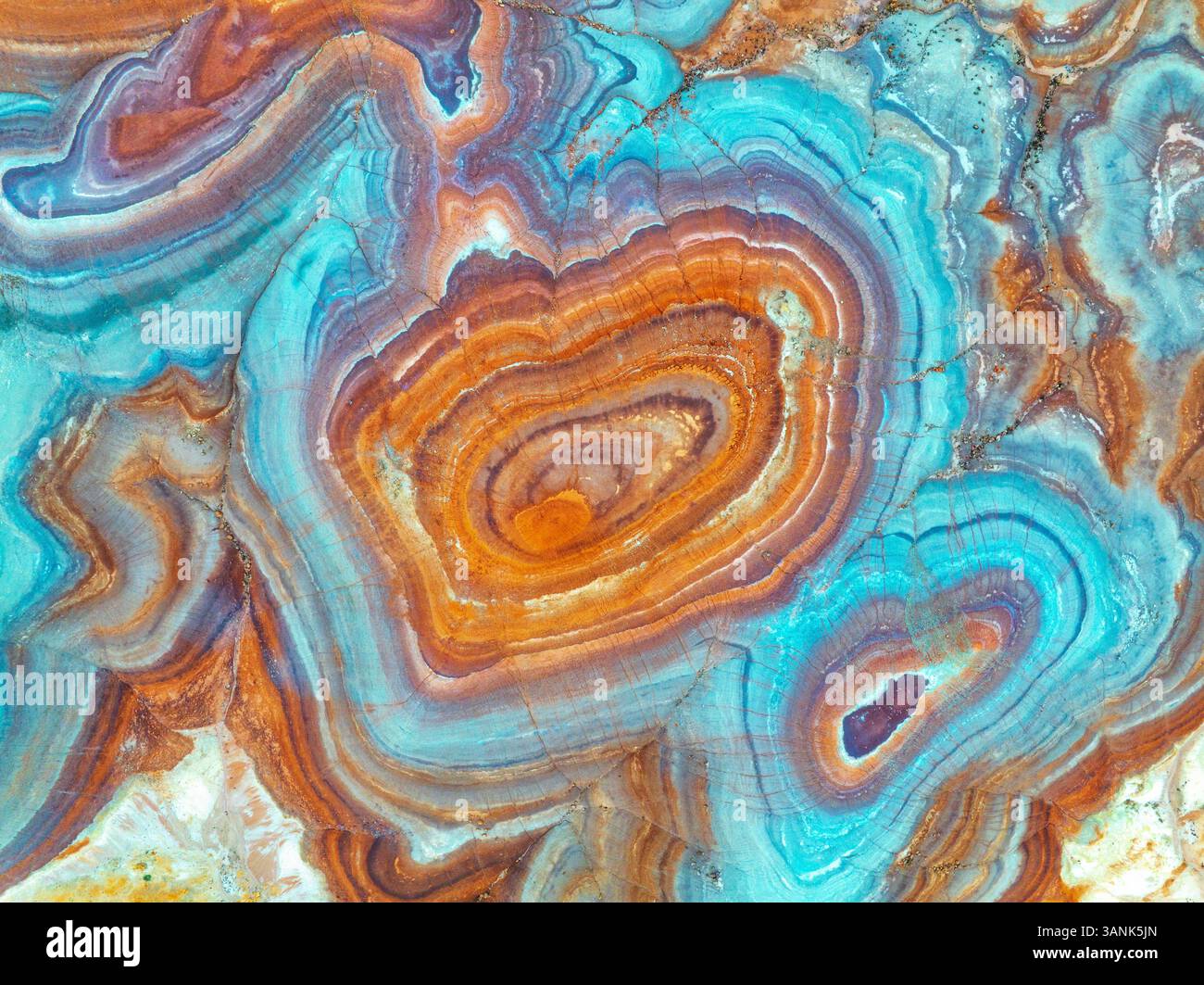 Aerial view of colorful bentonite hills with unique geological ...