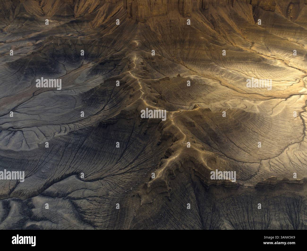 Aerial view of beautiful geological formations and abstract patterns ...