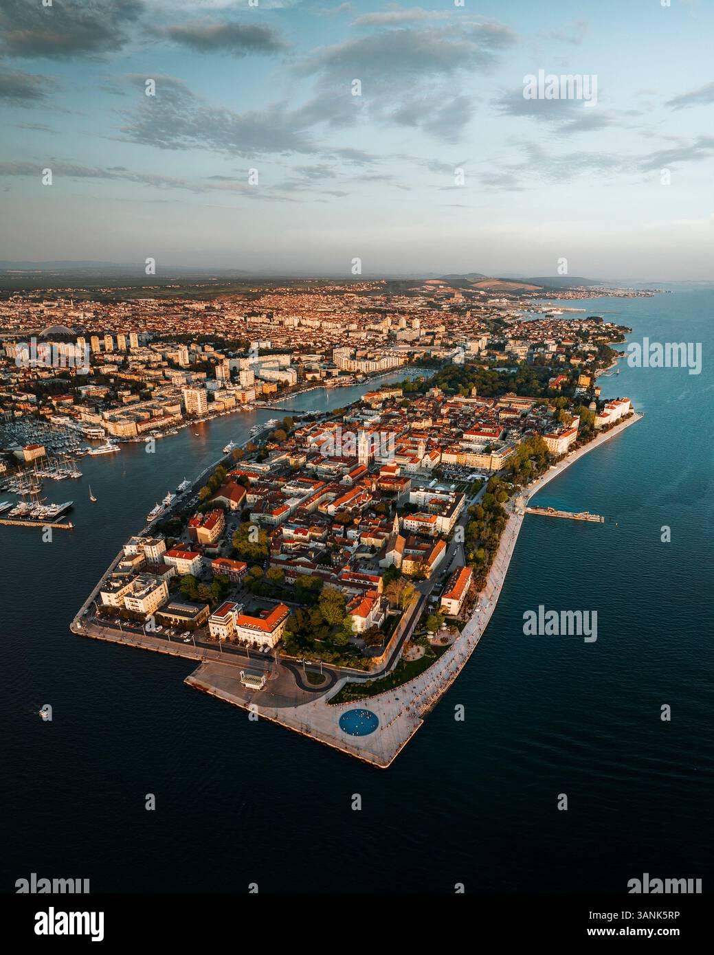 Aerial view of the beautiful coastal town of Zadar, Croatia Stock Photo ...
