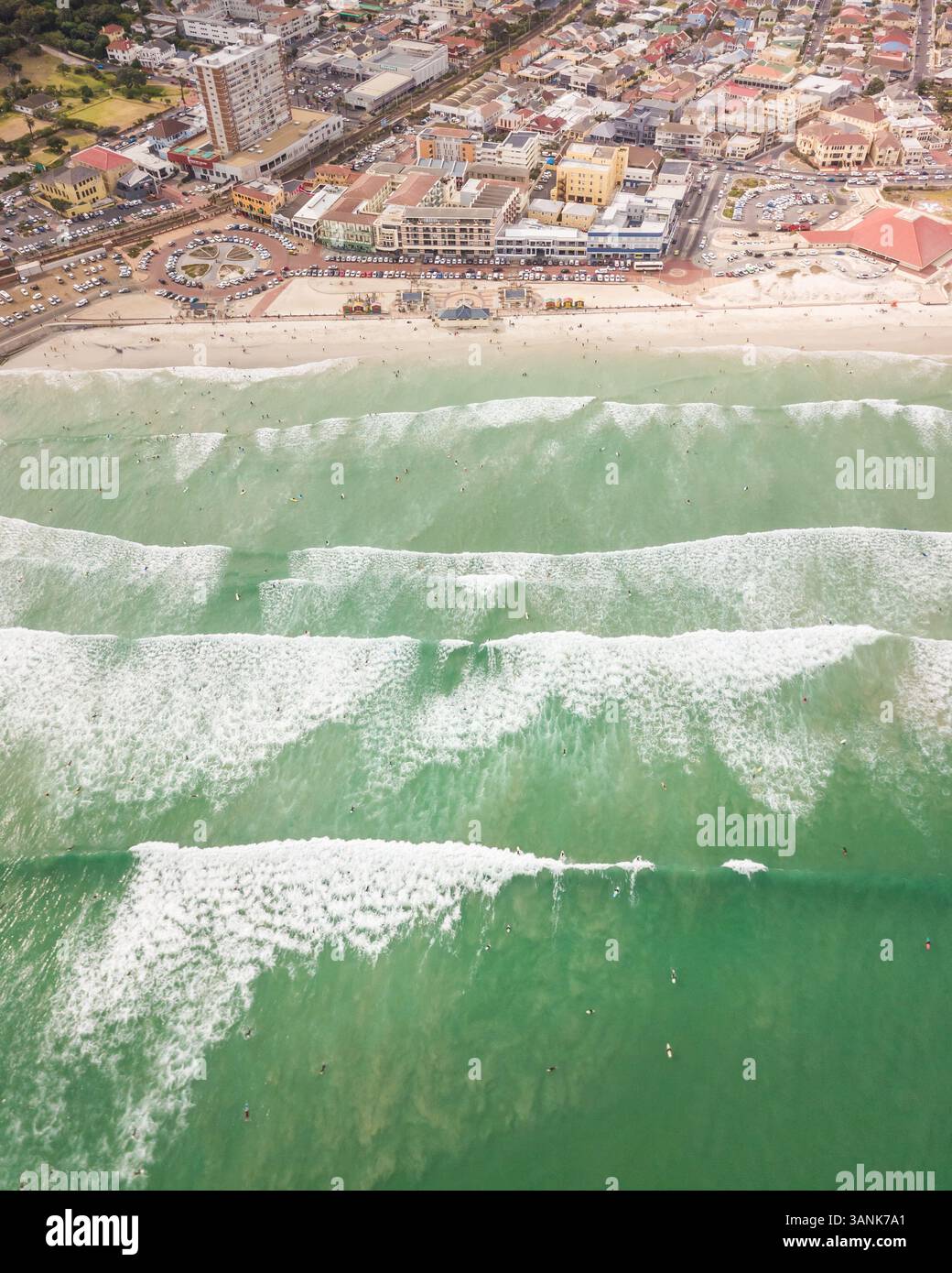 Aerial view of Muizenberg Beach at Cape Town, South Africa Stock Photo ...
