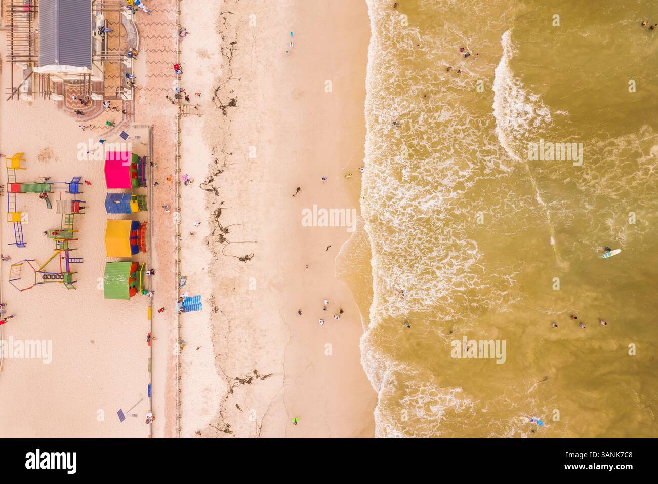 Aerial view of Muizenberg Beach at Cape Town, South Africa Stock Photo ...