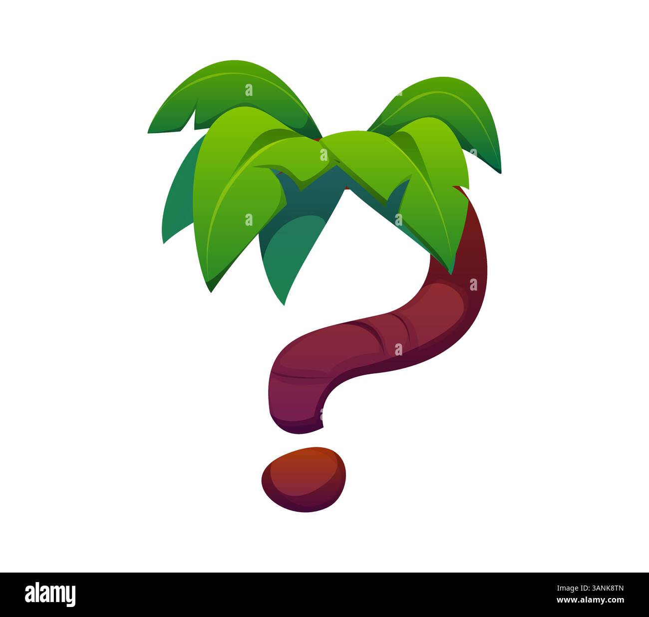 Summer holiday party cartoon font palm tree punctuation question mark ...
