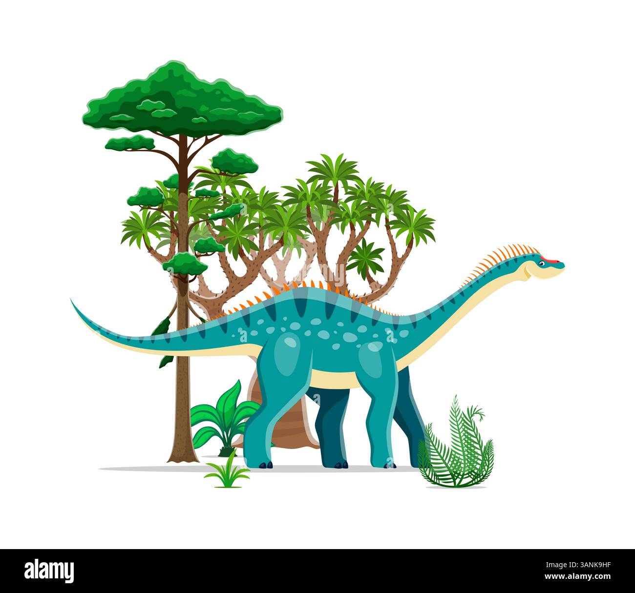 Dicraeosaurus prehistoric dinosaur character. Isolated cartoon vector ...