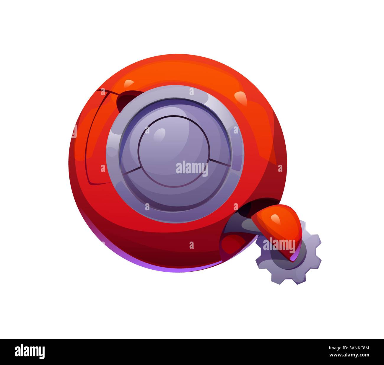 Robot hand font, letter Q in gear wheel alphabet or cyborg machine ...