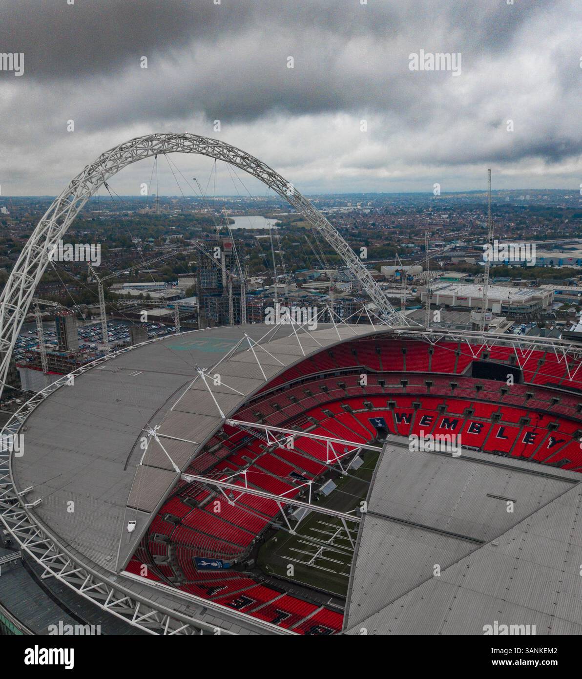 Wembley, United Kingdom - 01 November 2018: Aerial view of iconic ...