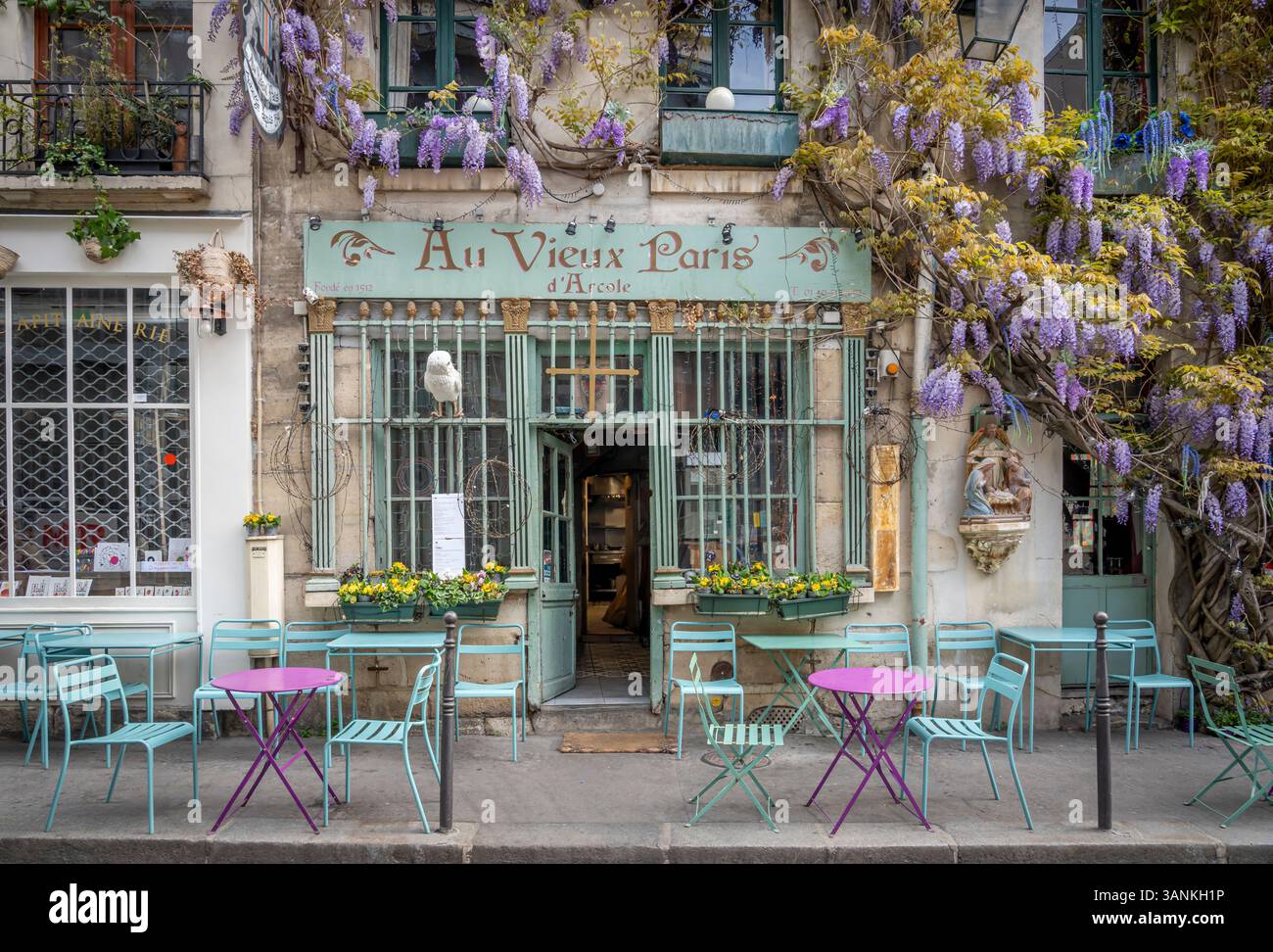 Paris, France - 04 12 2025: Au Vieux Paris d'Arcole. View of a typical ...