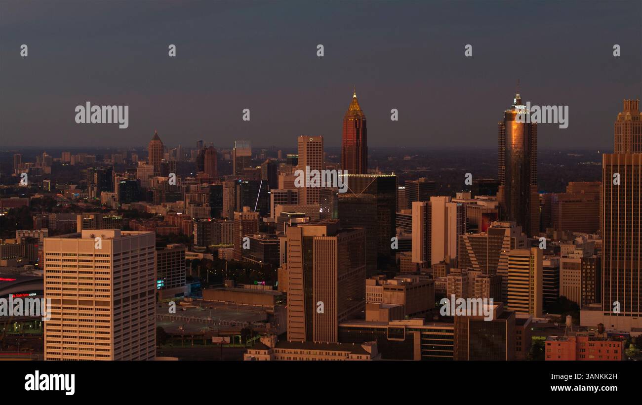 Atlanta, United States - 17 November 2024: Aerial view of downtown ...